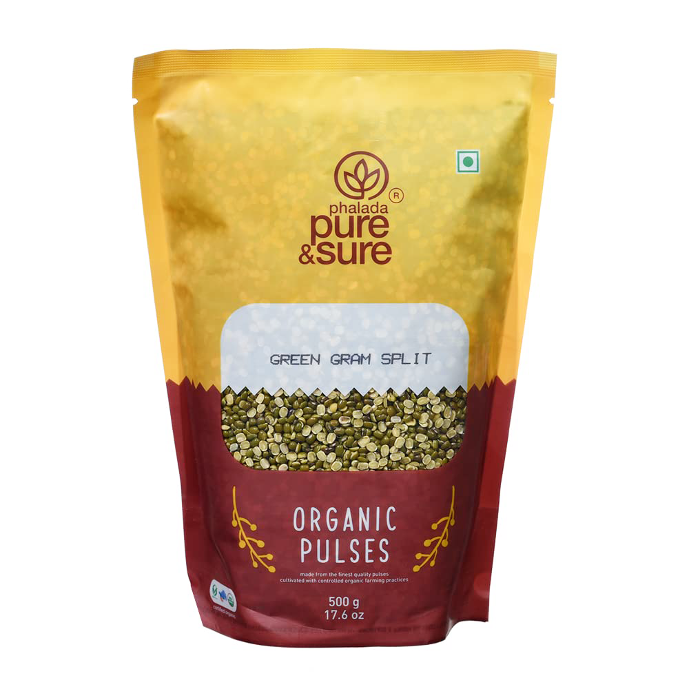 Organic Pure & Sure Green Gram Split, 500 Gm – Welzo GCC
