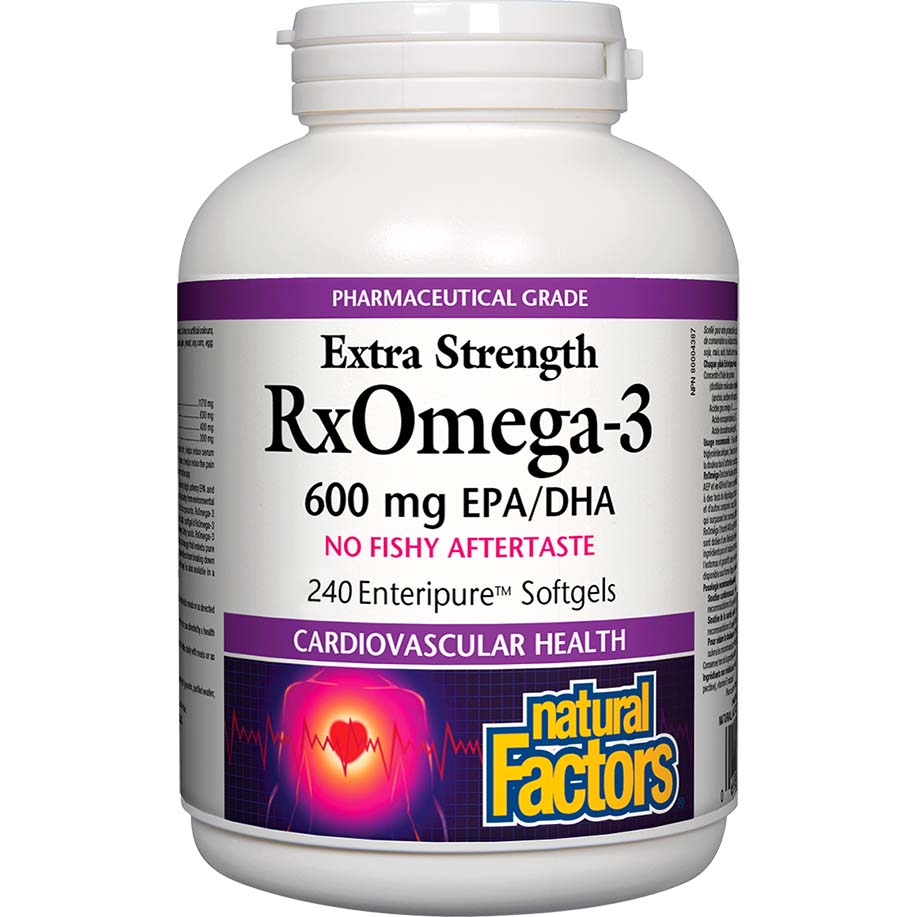 Extra Strength RxOmega-3, 600 mg, 240 Softgels - Natural Factors ...