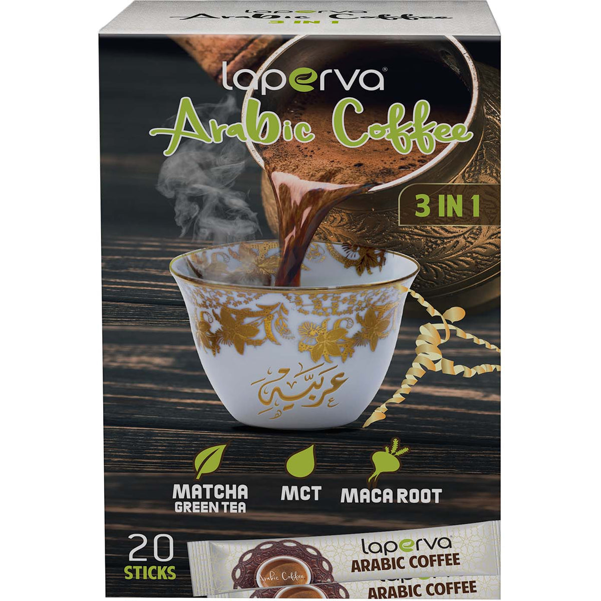 Laperva 3 in 1 Arabic Coffee, 20 Sticks – Welzo GCC